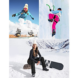 Heathyoga Snow Ski Pants Women Waterproof Softshell Insulated Fleece Lined Snowboard Pants Hiking Pants for Winter Outdoor