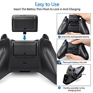axGear Xbox One Controller Charger Dual Charging Station Compatible with Xbox One