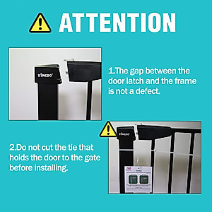 WAOWAO Narrow Baby Gate Walk Thru Pressure/Hardware Mount Auto Close Black Metal Child Dog Pet Safety Gates 29.13in Tall for Top of Stairs,Doorways,Kitchen and Living Room 2 (Black-22.83"-25.59")