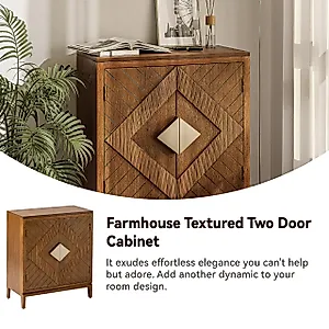 COZAYH Farmhouse Storage Cabinet Accent Sideboard Wood Buffet Cabinet with 2-Door for Living Room, Hallway, Bedroom, Dining Room