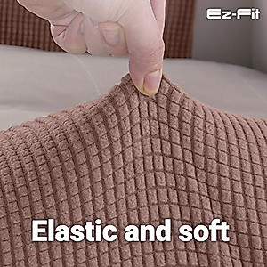 2 Pc Anti-Slip Spandex Stretch Fabric Sofa Armrest Cover Set Recliner,Armchair,Couch Armrest Protector for Upholstered Furniture Fitted Jacquard Design Material |Strapless with Free PINS (Rose Dawn)