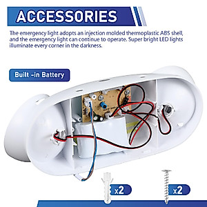 Baquler 6 Pack LED Emergency Light with Battery Backup 2 Adjustable Heads Emergency Lighting AC 85-265V Commercial Exit Lighting Fixtures for Business Home Office Night Power Failure Outage Safety
