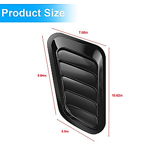 2PCS Universal Hood Air Vents for Car Hood Scoop, Bonnet Vent Hood Air Intake Trim Cover (Black)