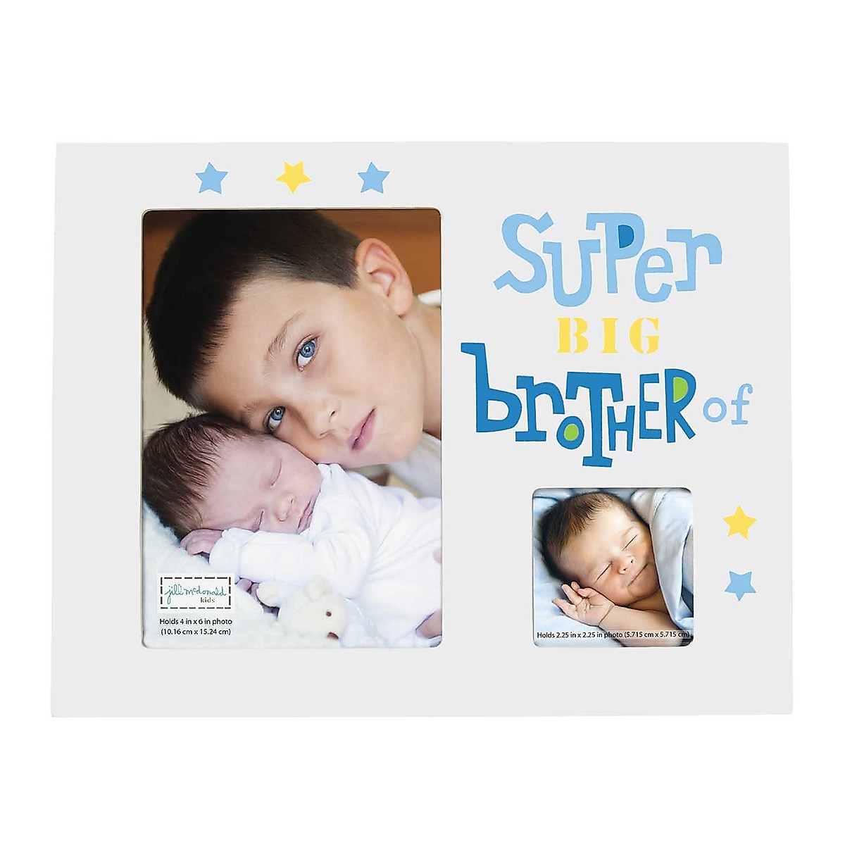 C.R. Gibson Super Big Brother Kids Photo Frame, Holds one 4'' x 6'' and one 2.25'' Square Photo, 9.25'' x 9.25''