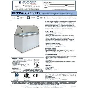 MAXX Cold MXDC-8 Commercial Ice Cream Dipping Cabinet Freezer, White