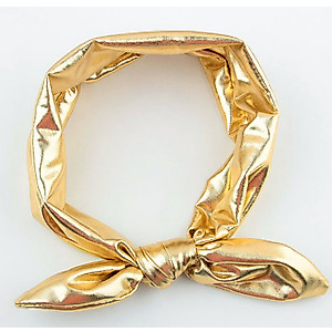 AISIBO Baby Headbands, Children Big Bow Elasticity Headband Kids for Girls Newborn Infant Toddlers Kids (Gold)