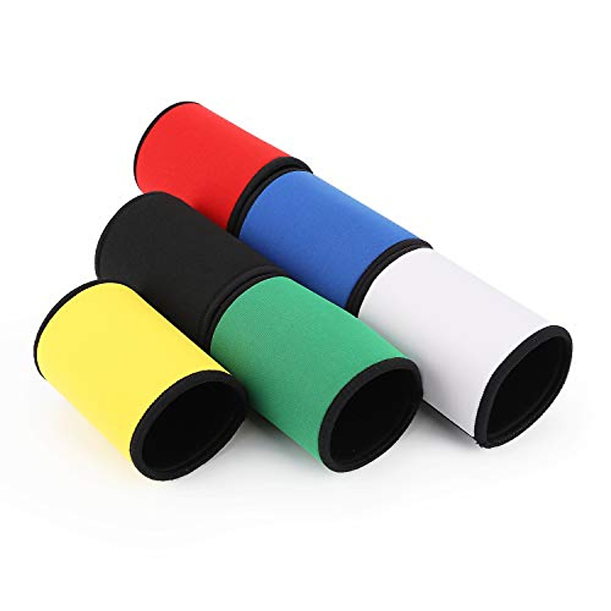 Insulated Beer Can Cover Sleeve Cooler,Neoprene with Stitched Fabric Edges (All Color 6-Pack)