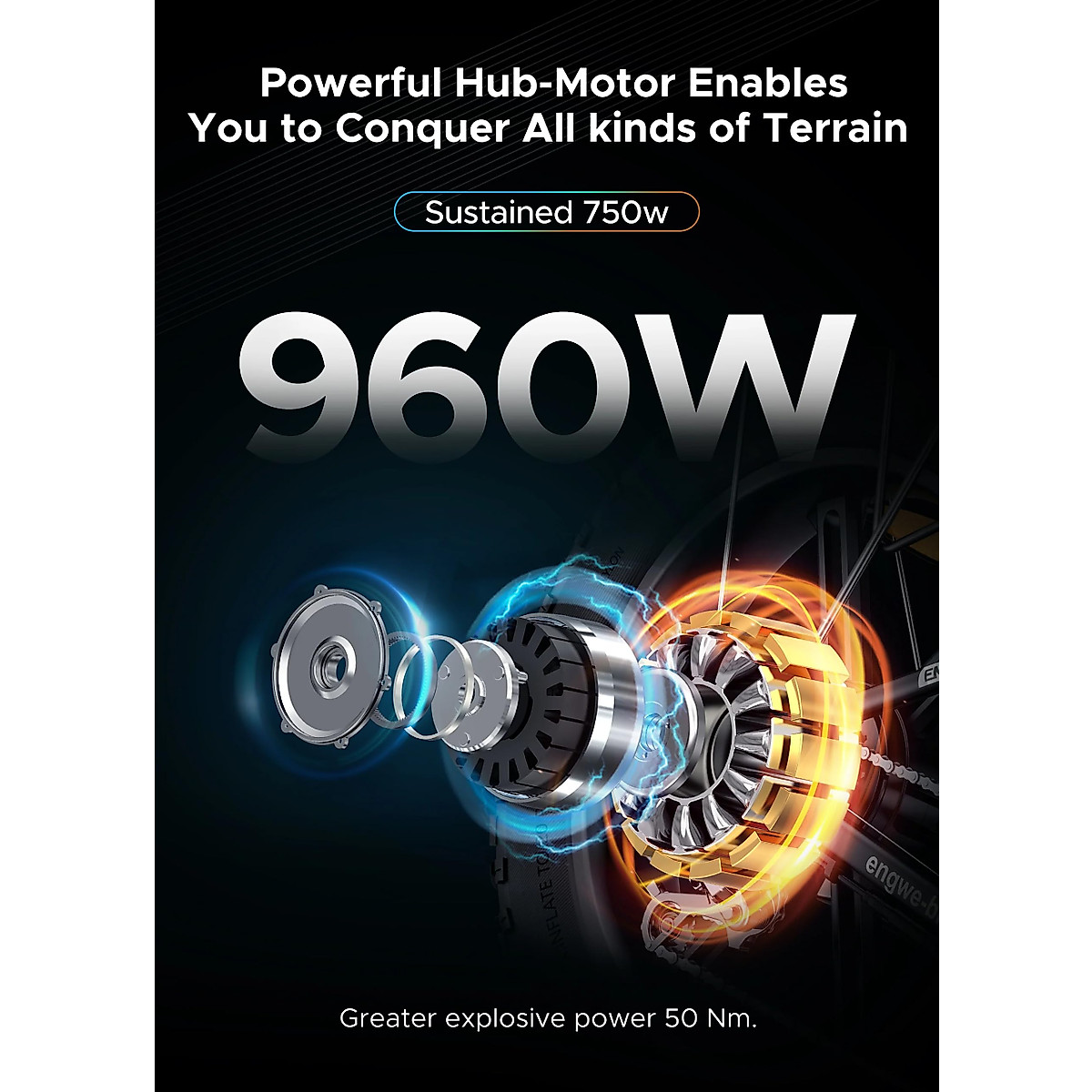 ENGWE 750W Folding Electric Bike for Adults 20" 4.0 Fat Tire Mountain Beach Snow Bicycles Aluminum Electric Scooter 7 Speed Gear E-Bike with Detachable Lithium Battery 48V 13AH Up to 28MPH 75Mile