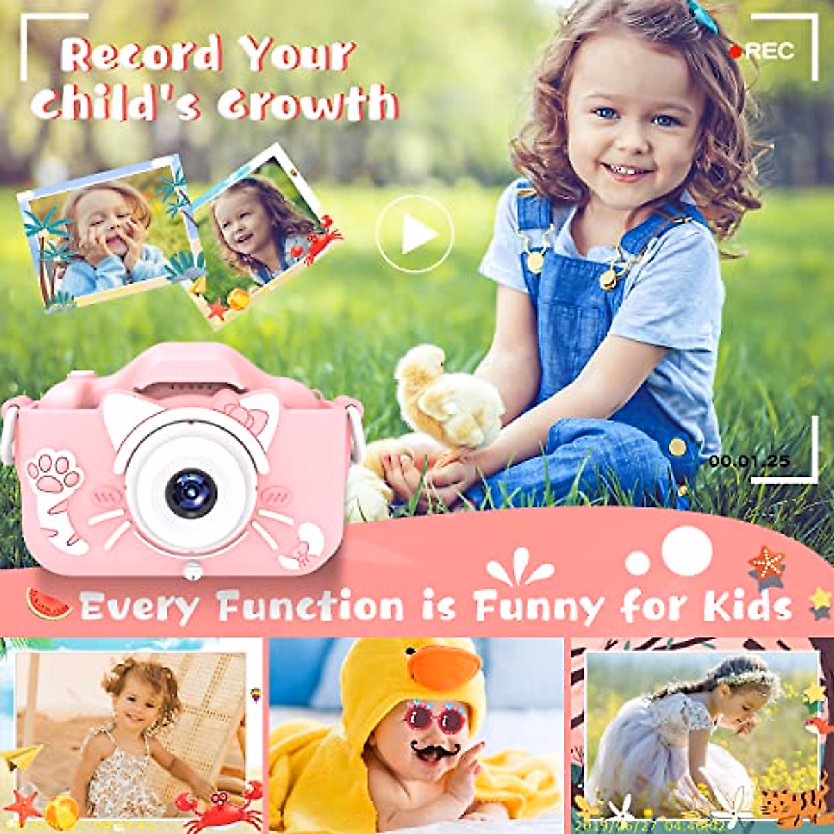 KeBuLe Kids Camera for Girls and Boys,Children Camera Digital Video, Kids Camera 2.0 Inches Screen 20.0MP Video, 32GB SD Card Include, Kid Toys Gift for Birthday, Chrismats Gift for 3-12 Years Old