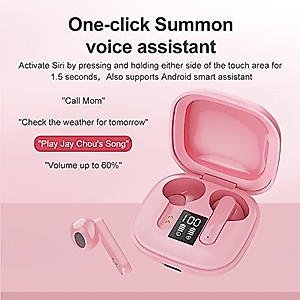 Hoseili 2023new editionBluetooth Headphones.Bluetooth 5.2 Wireless Earphones in-Ear，LED Power Display IPX7 Waterproof Band Microphone Touch Control Portable Charging Case for iOS Android PC. YJA7