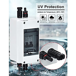 DIHOOL 30 Amp Solar Disconnect Switch, Miniature Circuit Breaker with din Rail Enclosure Outdoor Box for Solar Panels