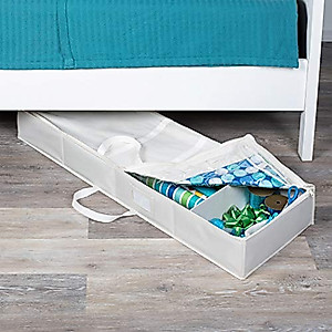 Richards Underbed Wrapping Paper and Bow Organizer Accessories Compartments, Beige