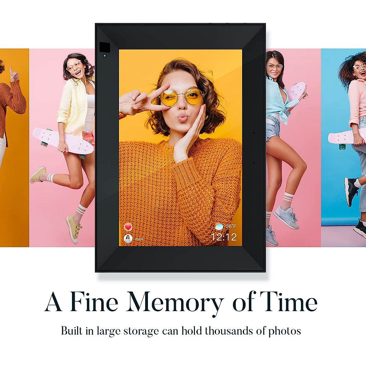Digital Photo Frame Hyjoy WiFi Digital Picture Frame 10.1 Inch with IPS Touch Screen HD Display, Auto Dim, Auto-Rotate, Easy Setup to Share Photos or Videos from Anywhere via AiMOR App