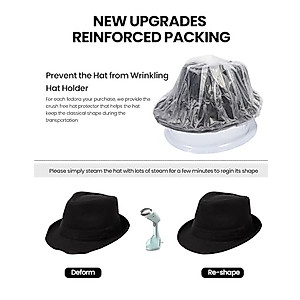 Fedora Hats for Men Unisex Manhattan Black Fedora