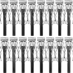 18 Pieces Silver Party Squawkers Silver Party Blower Metallic Noisemakers Graduation Blowouts Whistles Fringed Noise Maker Gold Musical Blowout for New Year Party Birthday Baby Shower Graduation Party