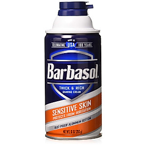 Barbasol Thick & Rich Shaving Cream, Sensitive Skin 10 oz (Pack of 3)