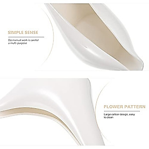 YARNOW Gravy Boat Ceramic White Gravy Boat for Salad Dressings Milk Broth Creamer Black Pepper Creamer Pitcher Milk Cup (White)