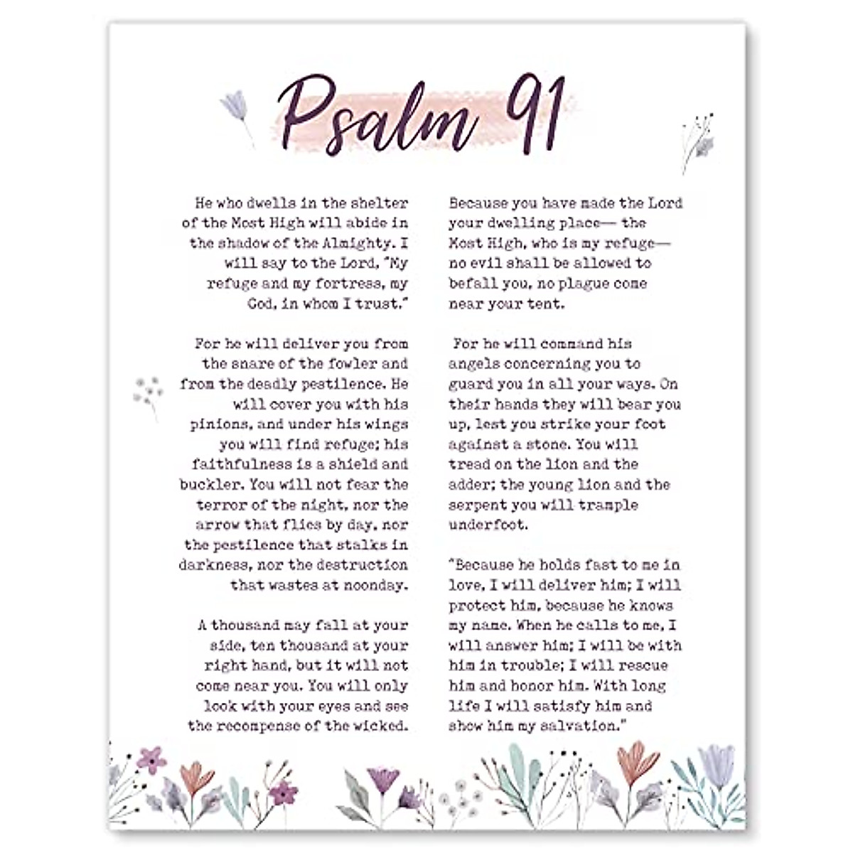Psalm 23, Psalm 91, Psalm139 Wall Art Prints - Set of 3 Posters - ESV Bible Page Verse Wall Decor - 8x10 - Unframed