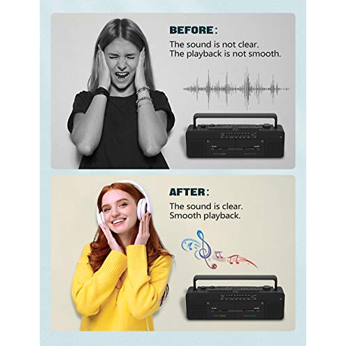 Elook Audio Cassette Head Cleaner Kit with 3 Bottles of Cleaning Liquid