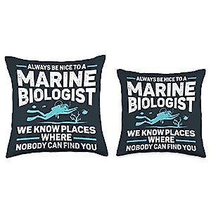 Marine Biologist Gifts for Teens, Adults, and Kids Ocean Scientist Science Biology Marine Biologist Throw Pillow, 16x16, Multicolor