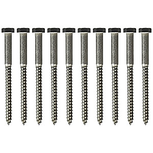 The Hillman Group 964603 3/8 x 4-1/2-Inch Stainless Steel Hex Lag Screw, 10-Pack