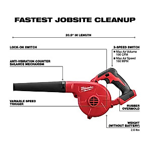 Milwaukee 0884-20 M18 18 Volt Cordless Compact Yard Leaf Blower Sale