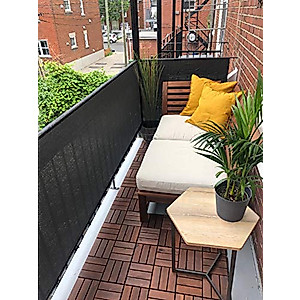 Balcony Privacy Screen Cover, 3.0ft x10ft Fence Screen Balcony Shield Cover UV-Resistant Visibility Reduction Windscreen Garden Fence with Cable Ties (3x10ft, Grey)