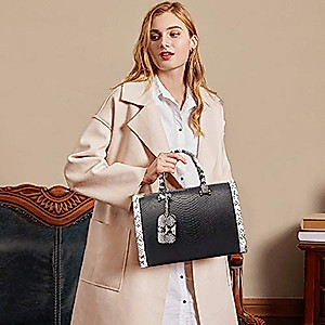 Sun Kea Womens Fashion Snakeskin Hobo Shoulder Bag Large Chain Crossbody Bucket Bag Tote Purse