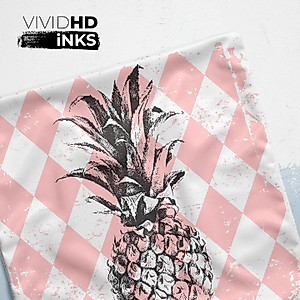 iiRov Summer Design Ink-Fuzed Decorative Throw Pillow - Tropical Summer Pink Pineapple v1