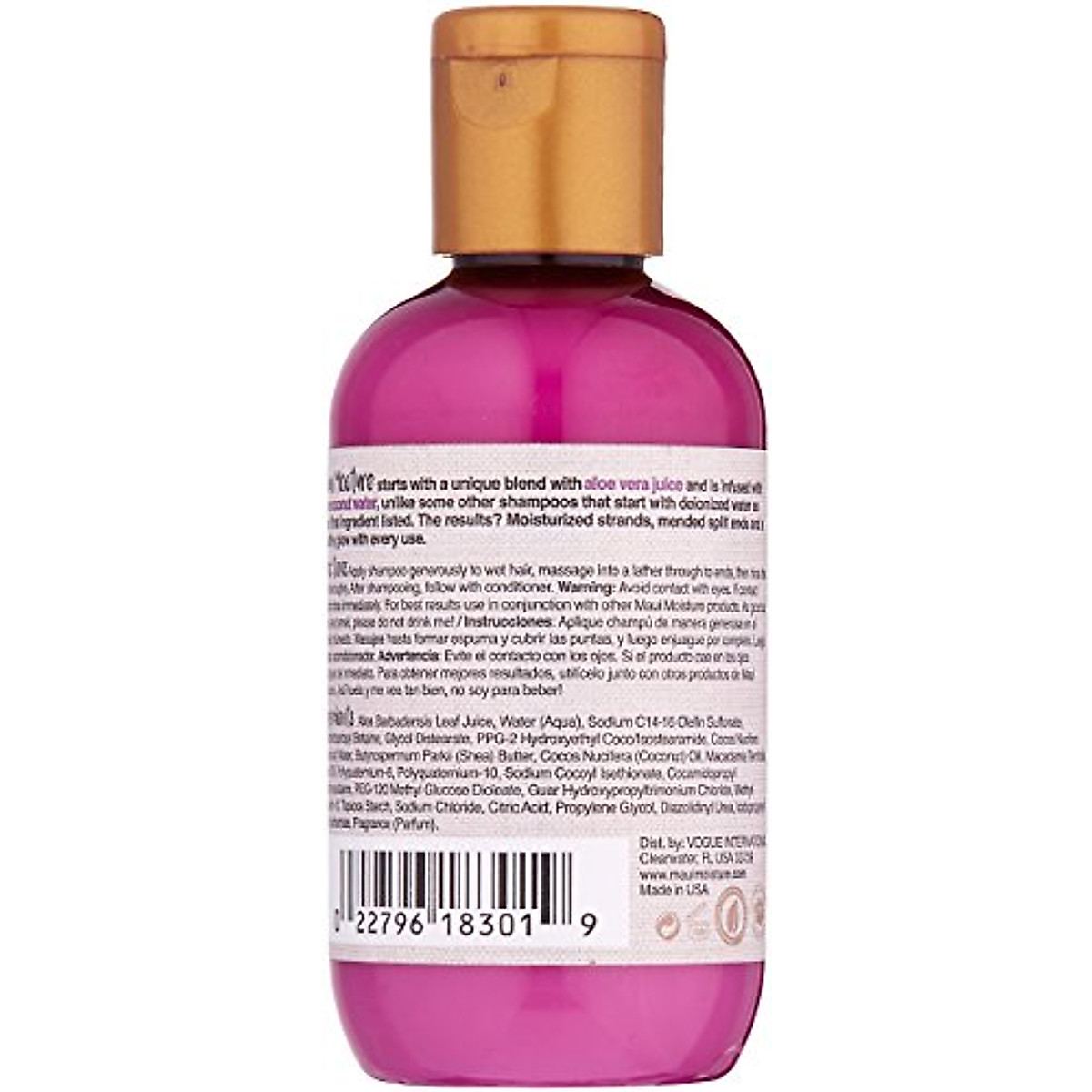 Maui Moisture Heal & Hydrate + Shea Butter Shampoo to Repair & Deeply Moisturize Tight Curly Hair with Coconut & Macademia Oils, Vegan, Silicone-, Paraben- & Sulfate-Free, 33 fl oz