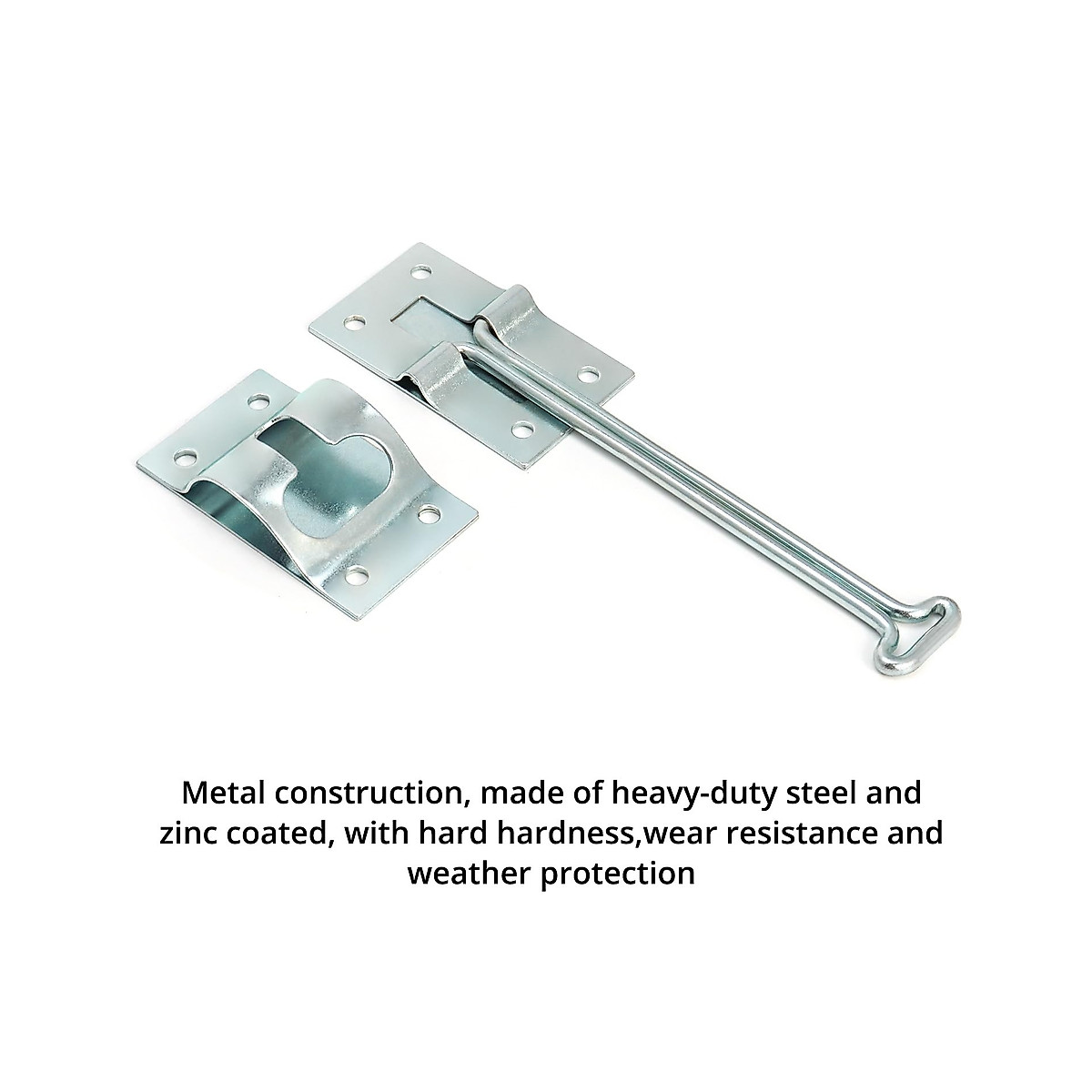 QWORK 4 Pcs 6" All Metal T-Style Door Holder Entry Door Catches for RV Trailer Camper Exterior Door Hold Hook Screws