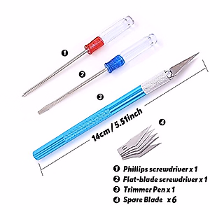 Rustark 21Pcs Modeler Basic Tools Craft Set Hobby Building Tools Kit for Gundam Car Model Building