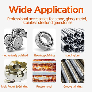 Sanding Bits for Dremel Rotary Tool, Grinding Stones Sanding Drill Bits with 1/8" Shank, Aluminum Oxide Sanding Accessories to Metal Rust Removal/Smoothing/Sharpening, 45Pcs