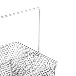 G.E.T. Enterprises WB-700 9.375" x 6.875, 4.5" Deep Mesh Wire Basket Caddy, Iron Chrome Plated, Chrome Silver