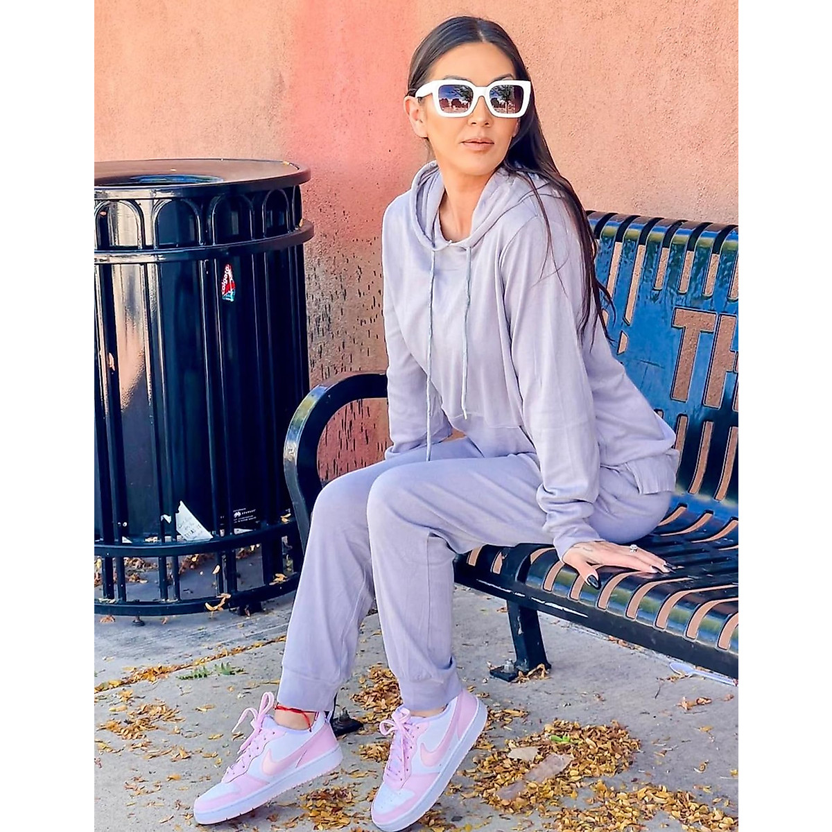 ZHENWEI Sweatsuits for Women Set Jogger Set Two Piece Tracksuit Casual Lounge Suit Long Pants Workout Athletic Outfits Hoodie Sweatshirts Pullover with Kangaroo Pockets (Light Grey,Small)
