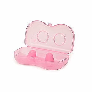 Nurture & Nectar Pink Nipple Shields for Nursing Breastfeeding Newborn Two-Pack with Case 20mm Ultra-Thin Silicone Soft Flexible for Mother Baby Skin Contact