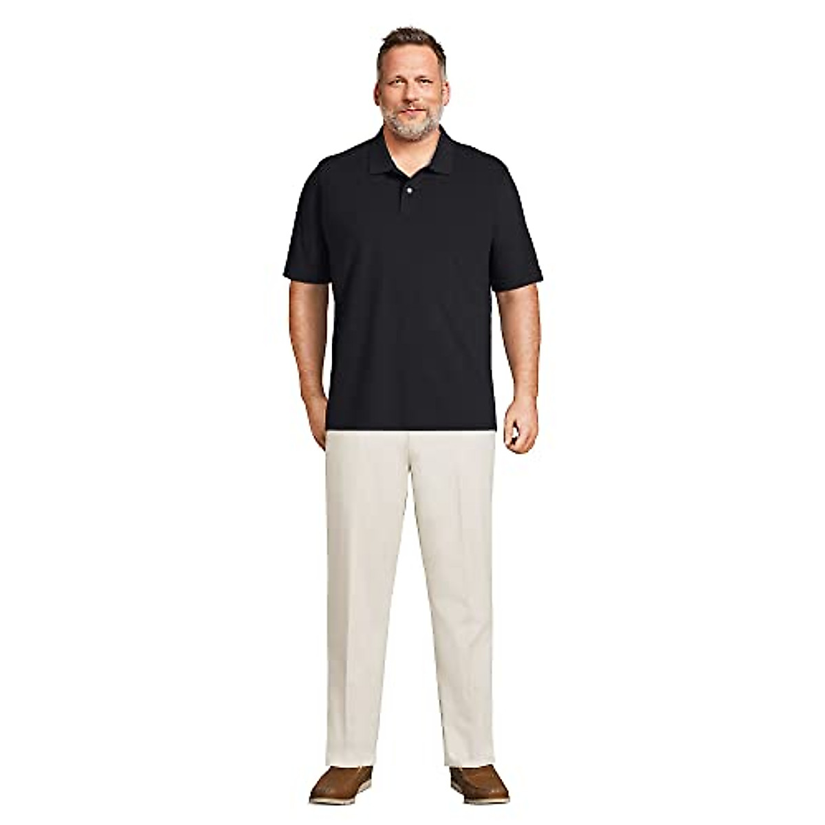 Lands' End Mens Short Sleeve Comfort First Mesh Polo Black Regular X-Large