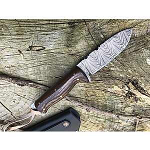 Perkin Damascus Steel Hunting Knife With Sheath Skinner Knife - SK1300