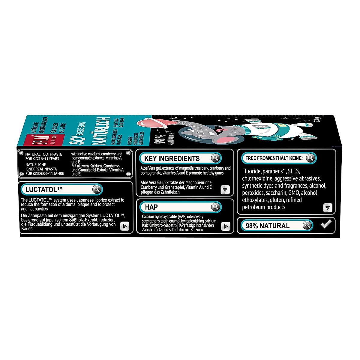 SPLAT Junior Bubble Gum Natural Toothpaste for children 6 – 11 years, 73g