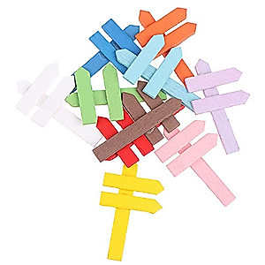 SPDD 10pcs Mini Wood Fence Signpost Craft Dollhouse Bonsai DIY Ornaments Miniature Signpost Fairy Garden Decor Fence Miniatures Landscape
