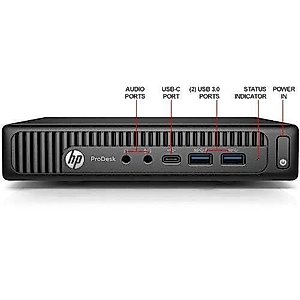 HP 600 G2 Micro Computer Mini Tower Tiny PC (Intel Quad Core i3-6100T, 8GB RAM, 256GB SSD, Wi-Fi, VGA, Display Port) Win 10 Pro (Renewed)