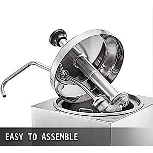 VADSBO Commercial Hot Fudge Warmer, 800W/1600W Cheese Sauce Warmer Pump Dispenser, Stainless Steel Food Warmer Chocolate Heated Pump 30-110℃, for Hot Fudge Caramel Butter