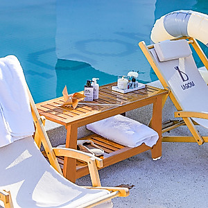 24" Teak Shower Bench with Shelf/Shower Benches for Inside Shower/Teak Shower Seat/Bathroom Bench/Teak Wood Benches for Showers/for Spa, Showers, Pools and Other Wet Environments,Patented Designs.