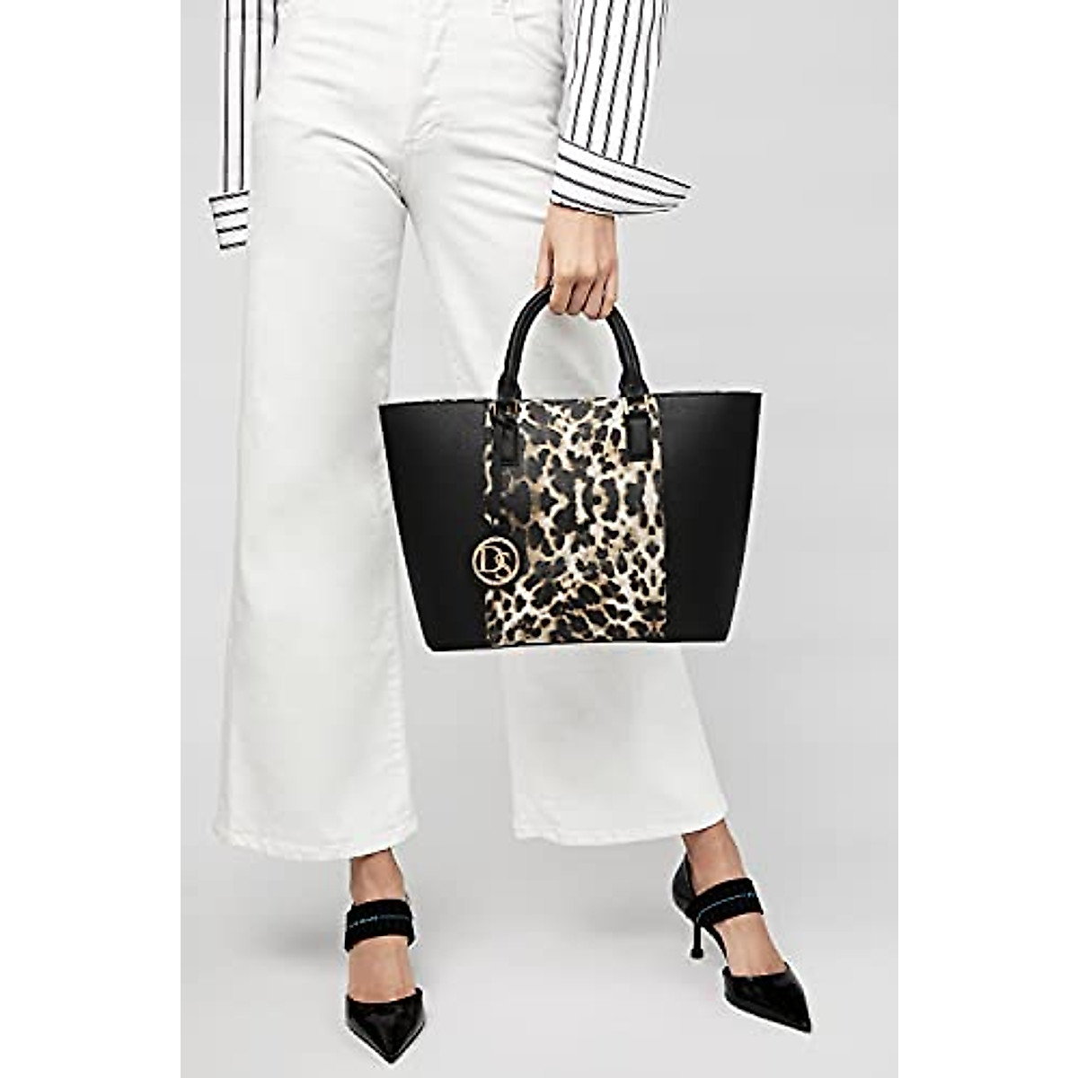 Large Tote Bags Vegan Leather Purses and Handbags for Women Top Handle Ladies Shoulder Bags Satchel Hobo 2pcs Set Leopard