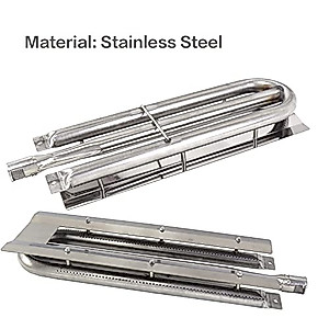 Derurizy Stainless Steel Burner Tube Gas Grill Replacement Parts for Select Viking VGBQ 41 in T Series, VGBQ 53 in T Series, VGBQ 53" T Series and Other Grill Models, 21.875" x 6.125", Pack of 3