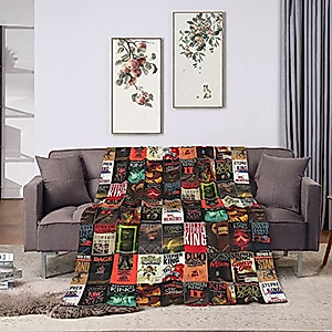 The Full Collection of Stephen King Books Throw Blanket 50"X40" Lightweight Cozy Bed Blankets for Soft Bedding,Couch,Chair,Sofa,Bed for Room Suitable All Season