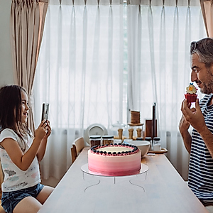 Actororp Acrylic Cake Stand Clear Cupcake Holder Dessert Display Stand Round Serving Platter for Birthday Party, Wedding, Baby Shower, Home Decoration