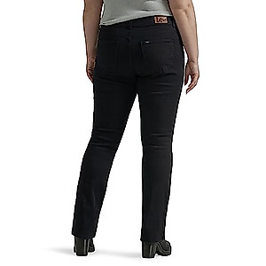 Lee Women's Plus Size Legendary Mid Rise Bootcut Jean Black 20 Plus Petite