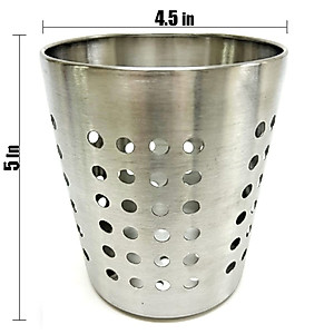 4 Set Stainless Steel Cups Kitchen Utensil Holder Utility Silverware Caddy Home 4 Kitchen Utensil Holder Utility Sturdy Stainless Steel Silverware Holder Home Office Sink Caddy Organizer Cutlery