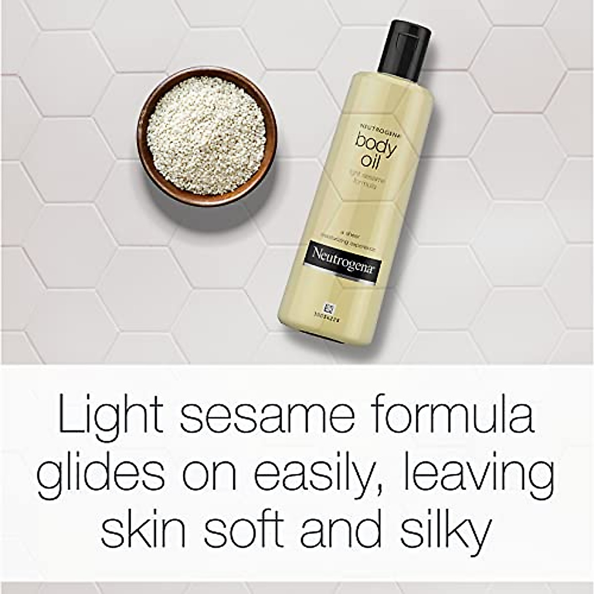 Neutrogena Body Oil Light Sesame Formula, Dry Skin Moisturizer & Hydrating Body Massage Oil, for Radiant & Healthy Looking Glow, Nourishing Bath Oil for Sheer Moisture, 16 fl. oz